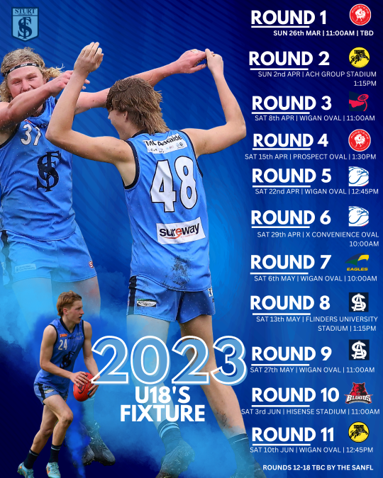 U18 & U16 Fixtures - Sturt Football Club