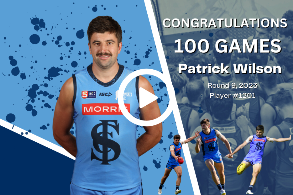 Milestone | Patrick Wilson 100 games - Sturt Football Club