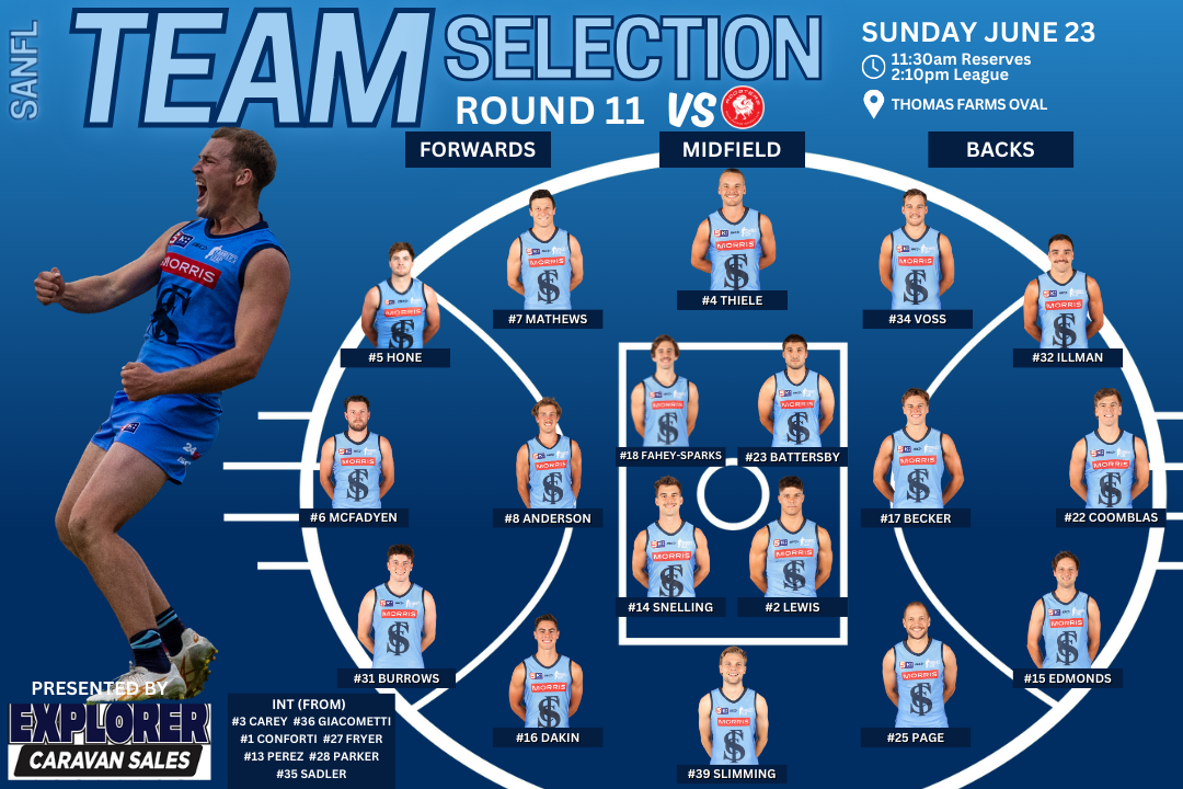 SANFL | Team Selection | Round 11 - Sturt Football Club